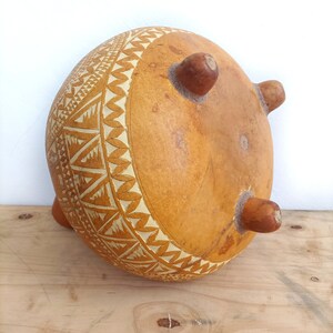 Hand Carved Gourd, Calabash Gourd, Ethnic Home Decor, Primitive Decor ...