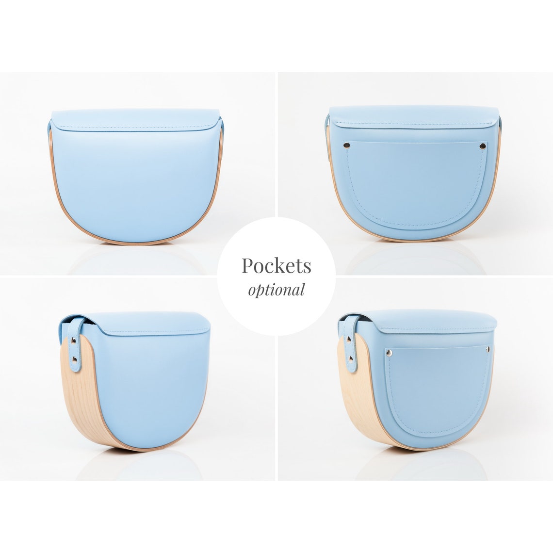 Leather wooden blue shoulder bag for womenLeather wood | Etsy