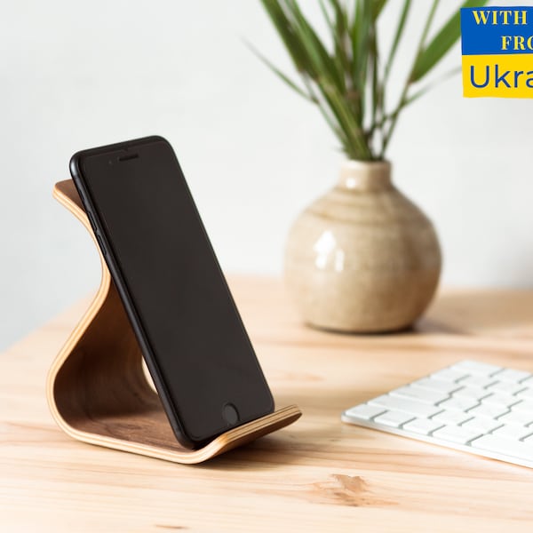 Wood Phone Stand - Etsy