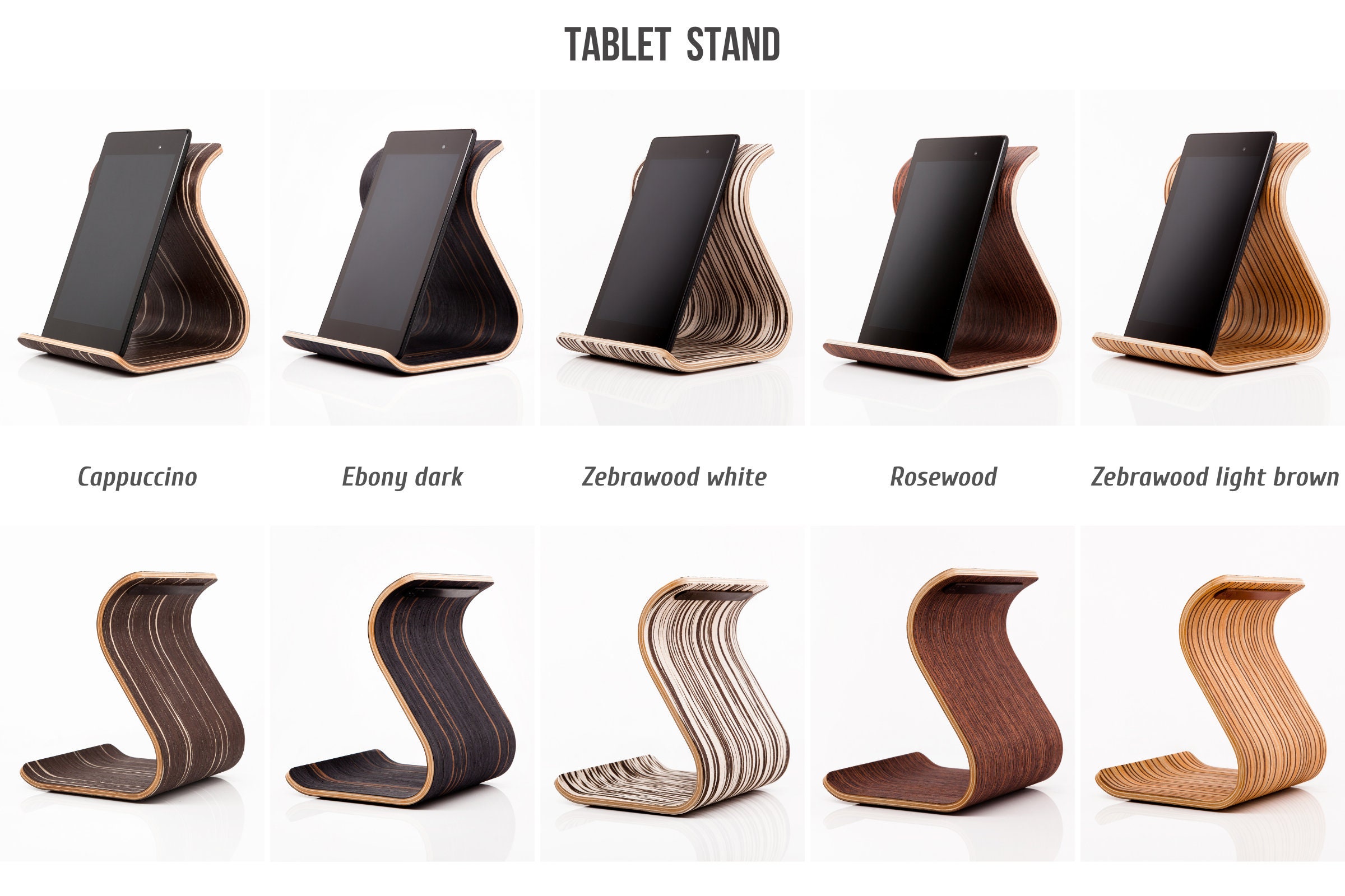 Personalized wooden tablet stand for deskWood tablet | Etsy