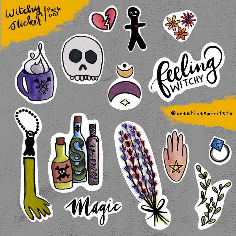 Instant Download Printable & Digital Witchy Sticker Pack | Etsy