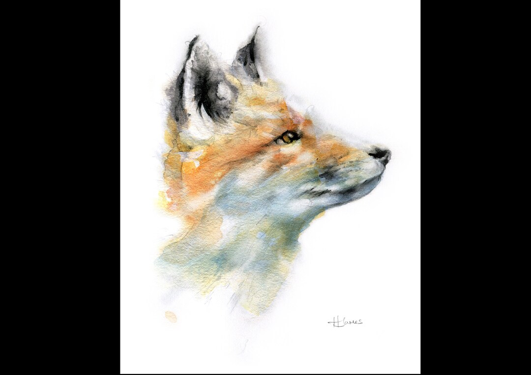 Fox Cub Fine Art; Fox Watercolour Painting; Fox Fine Art Print; Fox Watercolour; Fox Portrait ...