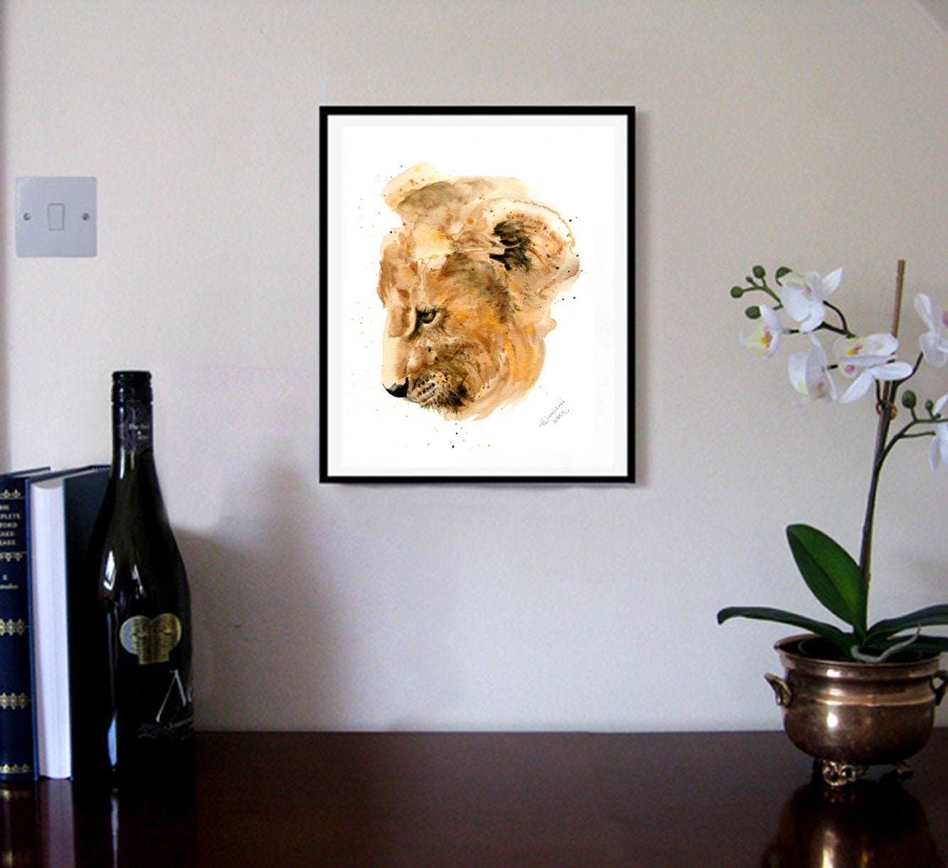 Lion Cub Watercolour Painting Wildlife Painting Animal - Etsy