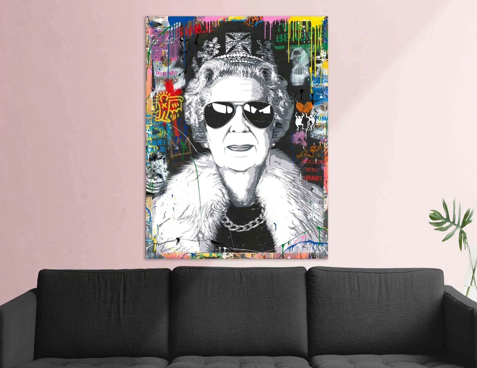 Banksy Queen Elizabeth Wall Art Canvas Print Banksy Queen - Etsy Italia