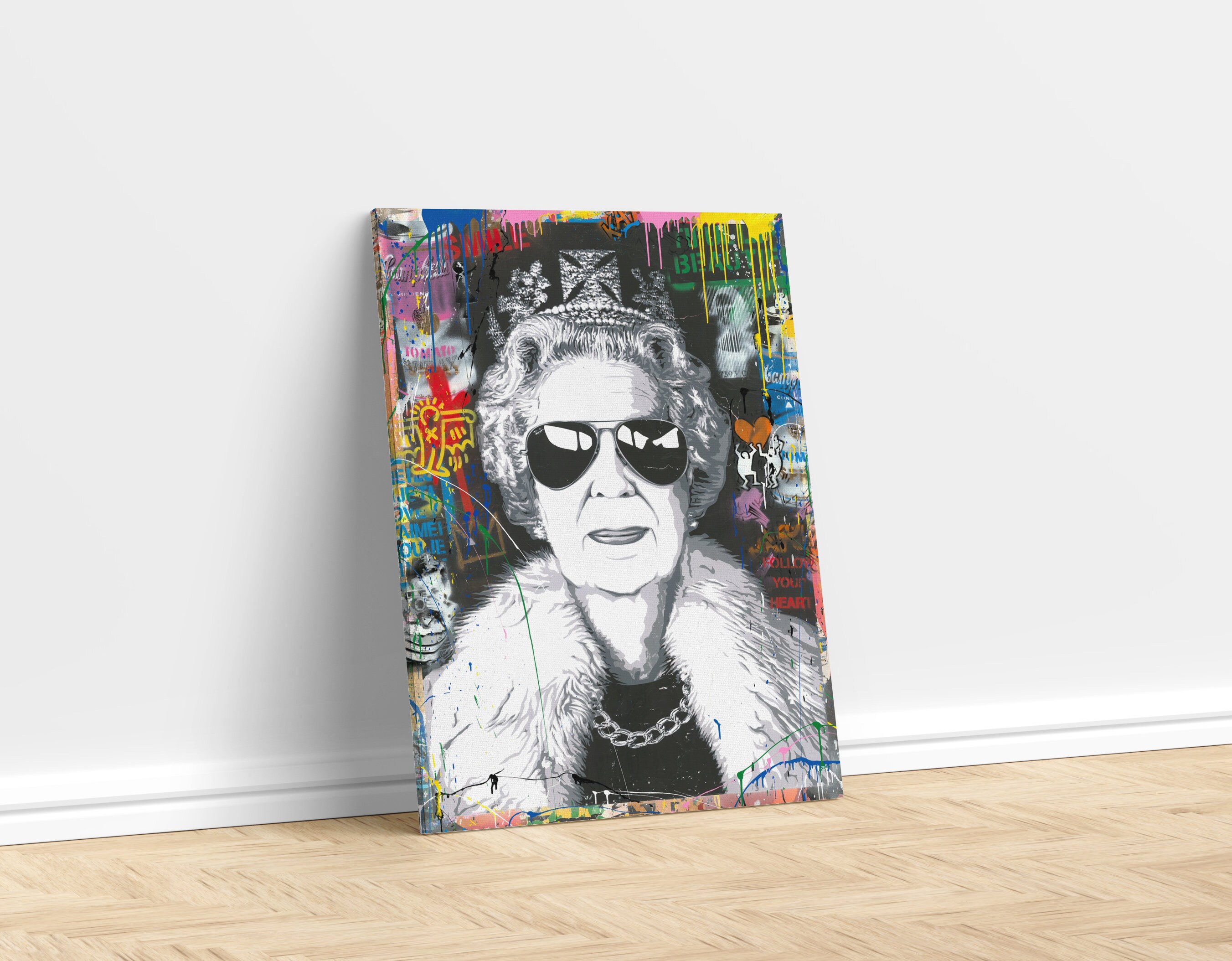 Banksy Queen Elizabeth Wall Art Canvas Print Banksy Queen - Etsy