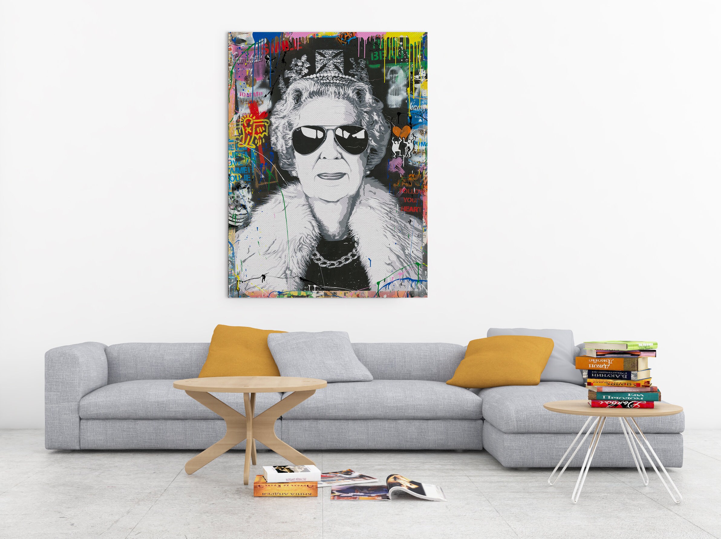 Banksy Queen Elizabeth Wall Art Canvas Print Banksy Queen - Etsy