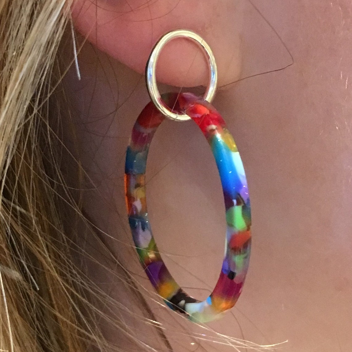 Multi Colour Hoop Earrings - Etsy