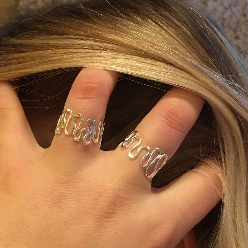 Sterling Silver Rings- Wiggle Rings-sterling Silver Jewellery-contemporary Silver Ring-gifts for ...
