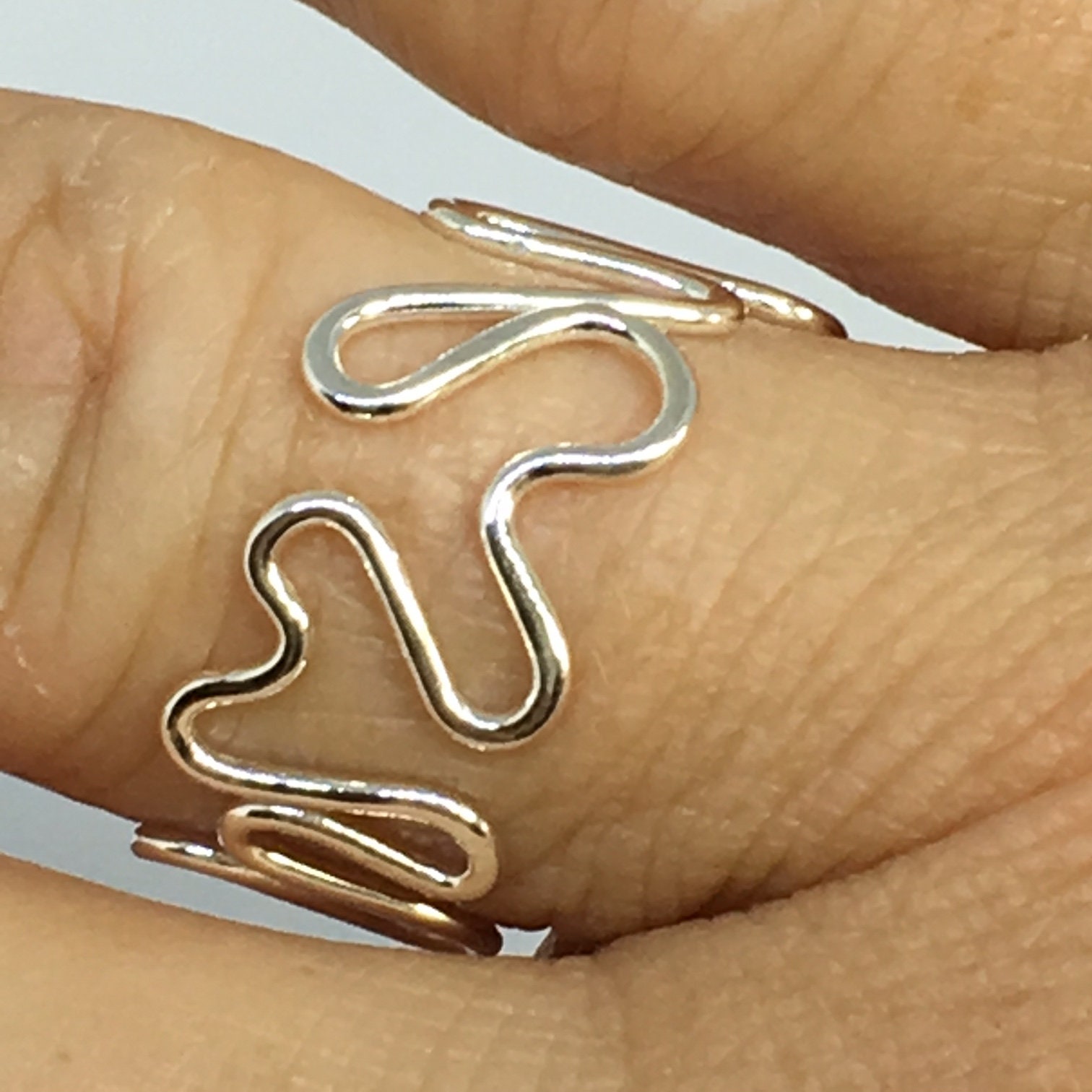 Sterling Silver Rings- Wiggle Rings-sterling Silver Jewellery-contemporary Silver Ring-gifts for ...