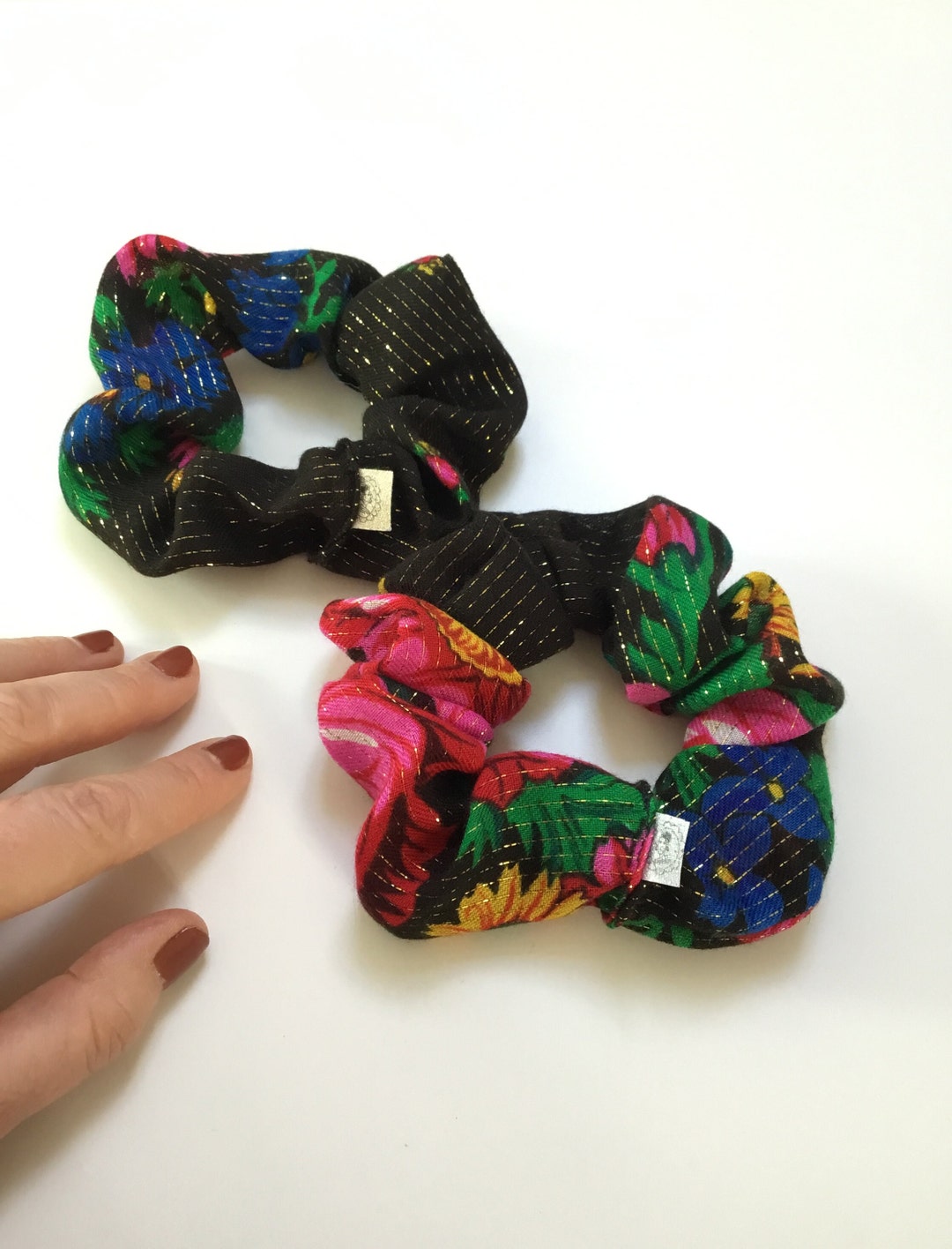 Scrunchie Fabrics With Flowers and Folkloric Prints, Elastic Scrunchies ...