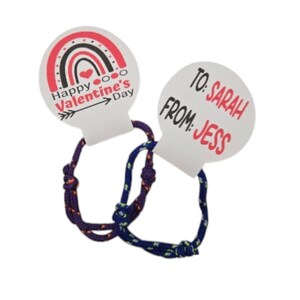 Valentine's Day Adjustable Elastic Friendship Bracelets With Gift Tags ...