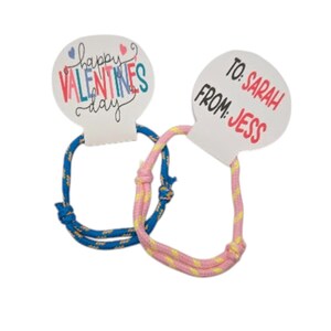 Valentine's Day Adjustable Elastic Friendship Bracelets With Gift Tags ...