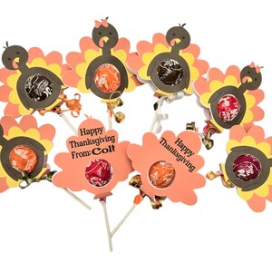 Personalized Thanksgiving Turkey Lollipop Holders With Tootsie Pops ...