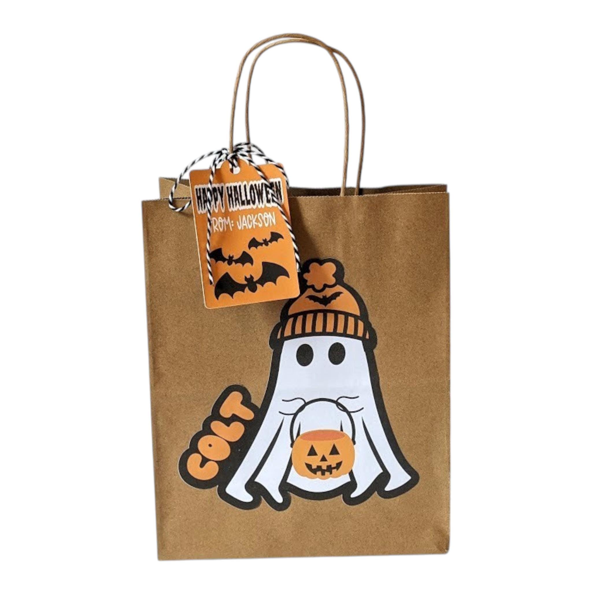 Halloween Personalized Gift Bags - Ghost Themed Gift Bags - Halloween ...