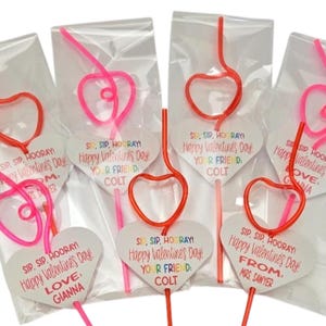Personalized Valentine’s Day Crazy Straws - Custom Gift Tags - Perfect ...