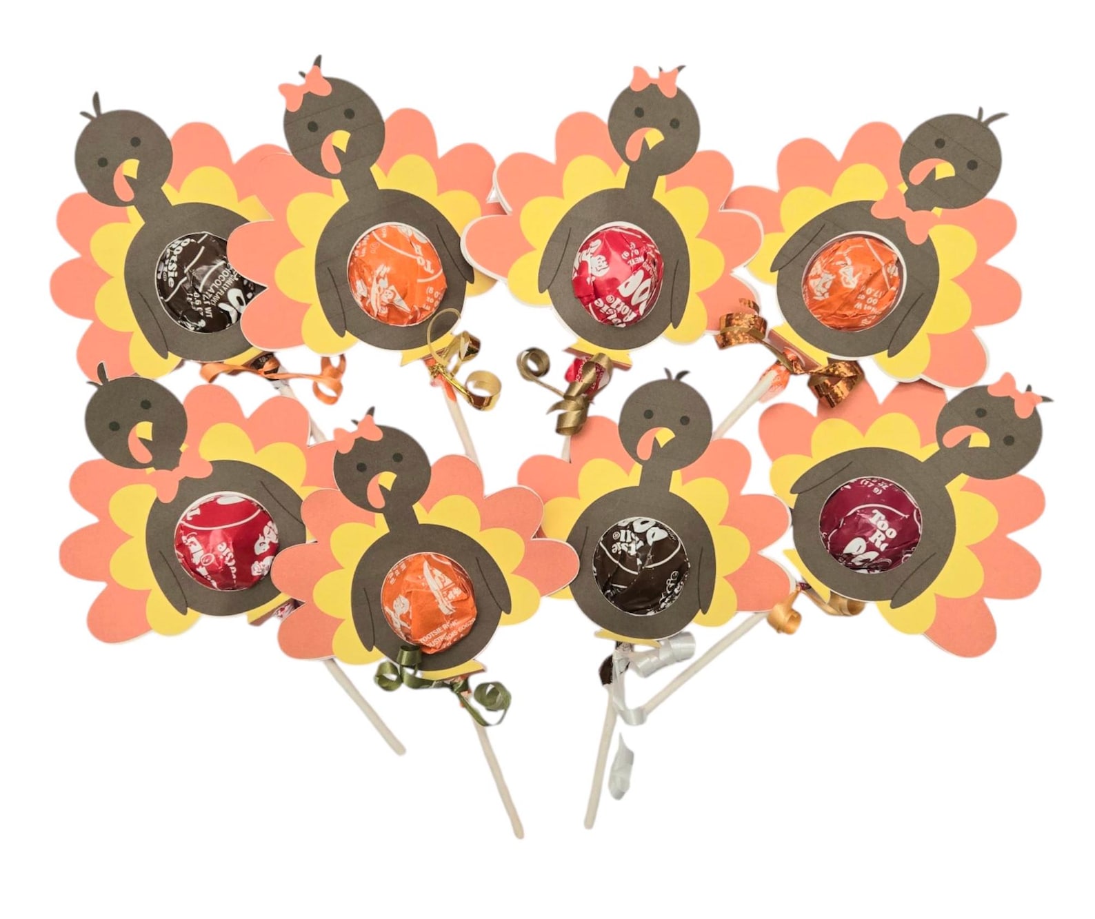 Personalized Thanksgiving Turkey Lollipop Holders With Tootsie Pops ...