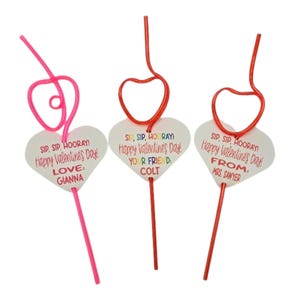 Personalized Valentine’s Day Crazy Straws - Custom Gift Tags - Perfect ...