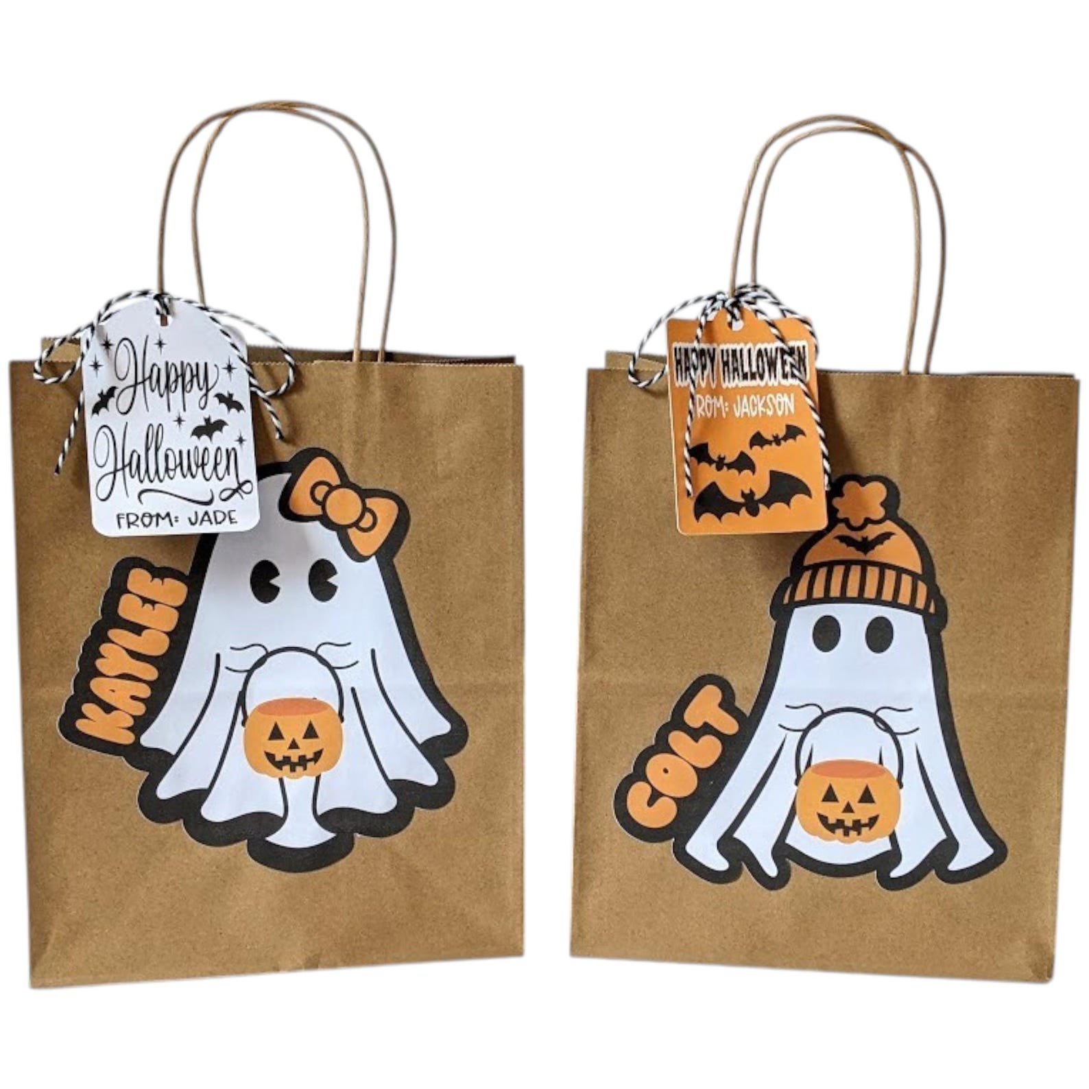Halloween Personalized Gift Bags - Ghost Themed Gift Bags - Halloween ...