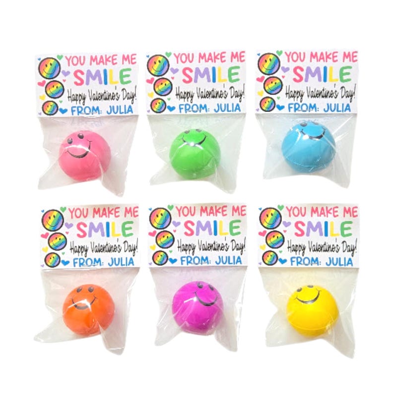 Valentine's Day Smiley Face Squishy Balls - Ready to Gift - Bulk ...