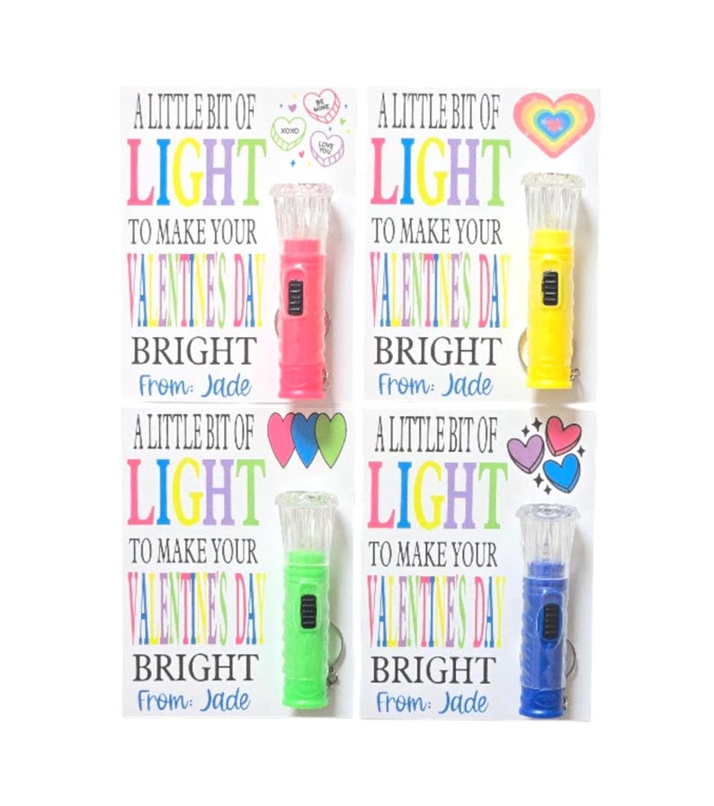 Valentine Mini Flashlights - Non Candy Classroom Valentines - Valentine ...