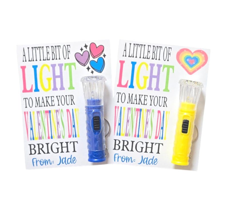Valentine Mini Flashlights - Non Candy Classroom Valentines - Valentine ...