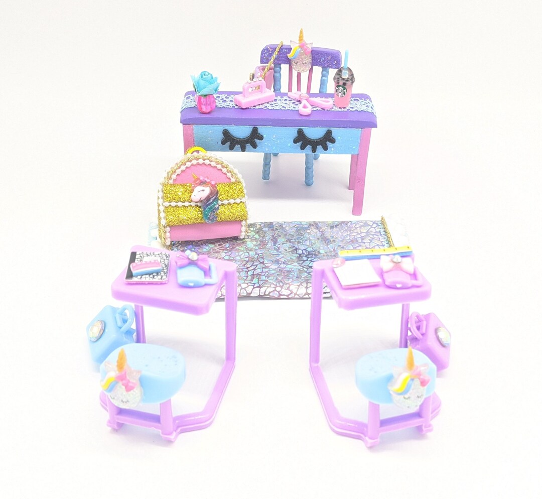 Kids Dollhouse Furniture, School Play Set, Doll School Set, Miniature ...