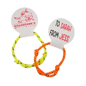 Valentine's Day Adjustable Elastic Friendship Bracelets With Gift Tags ...