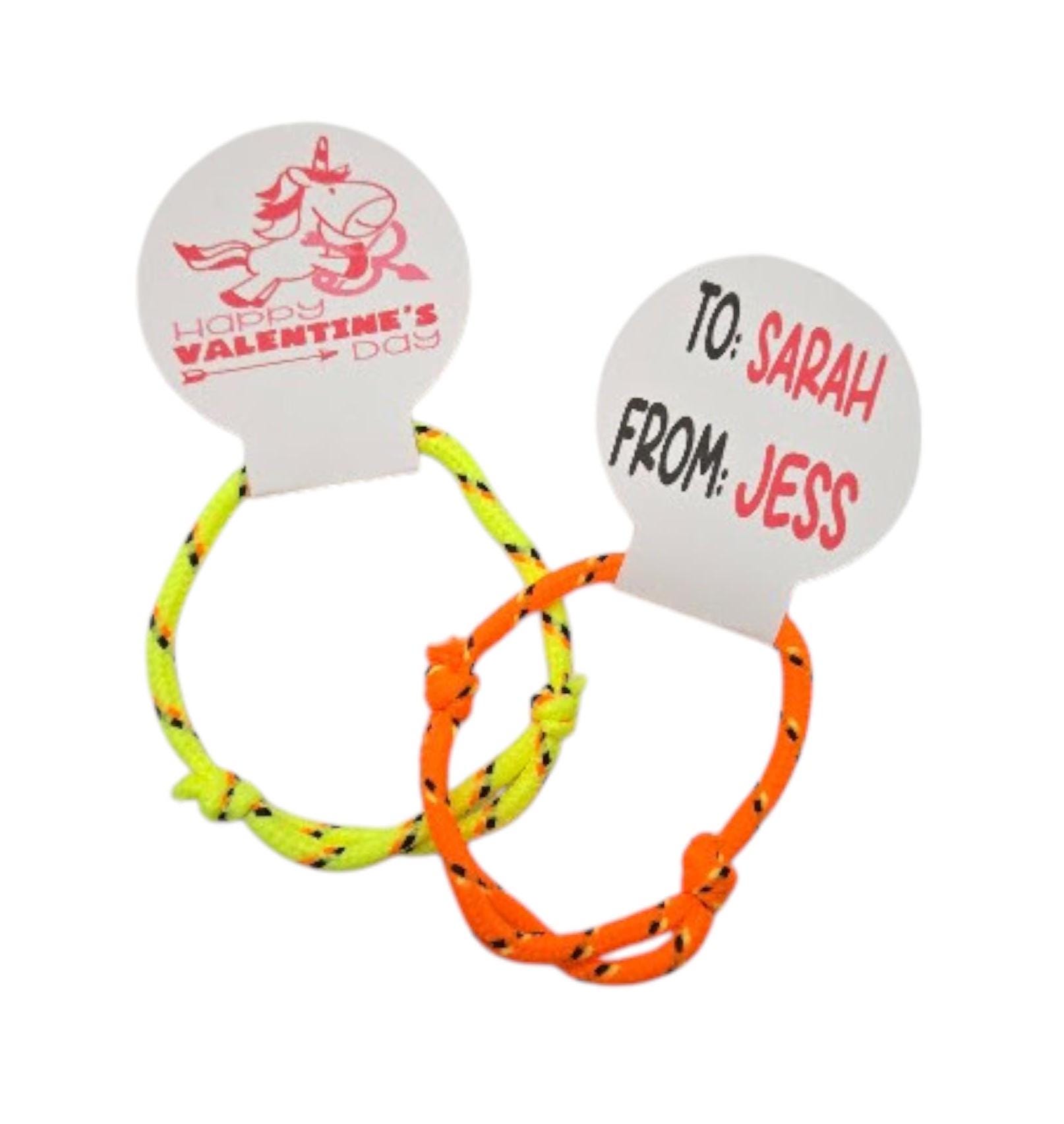Valentine's Day Adjustable Elastic Friendship Bracelets With Gift Tags ...
