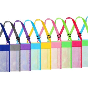 Personalized Kids Mesh Beach Bag - Seashell Collecting - Kids Easter ...