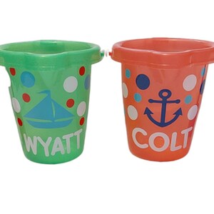 Personalized Kids Beach Buckets - Kids Easter Gifts - Kids Party Favors ...