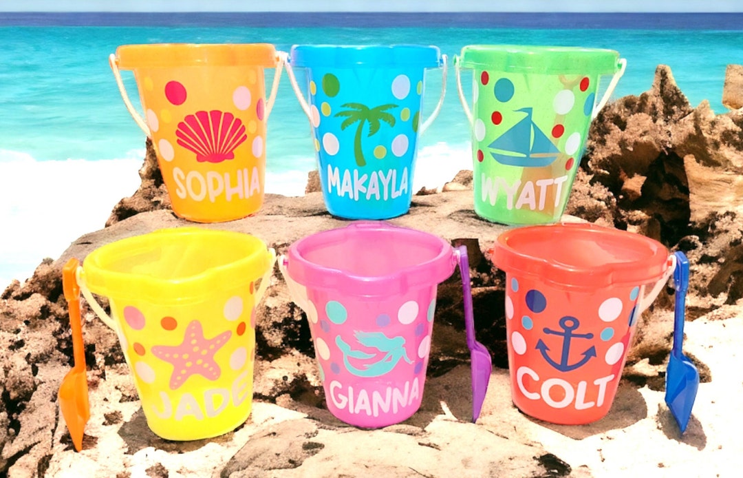 Personalized Kids Beach Buckets - Kids Easter Gifts - Kids Party Favors ...