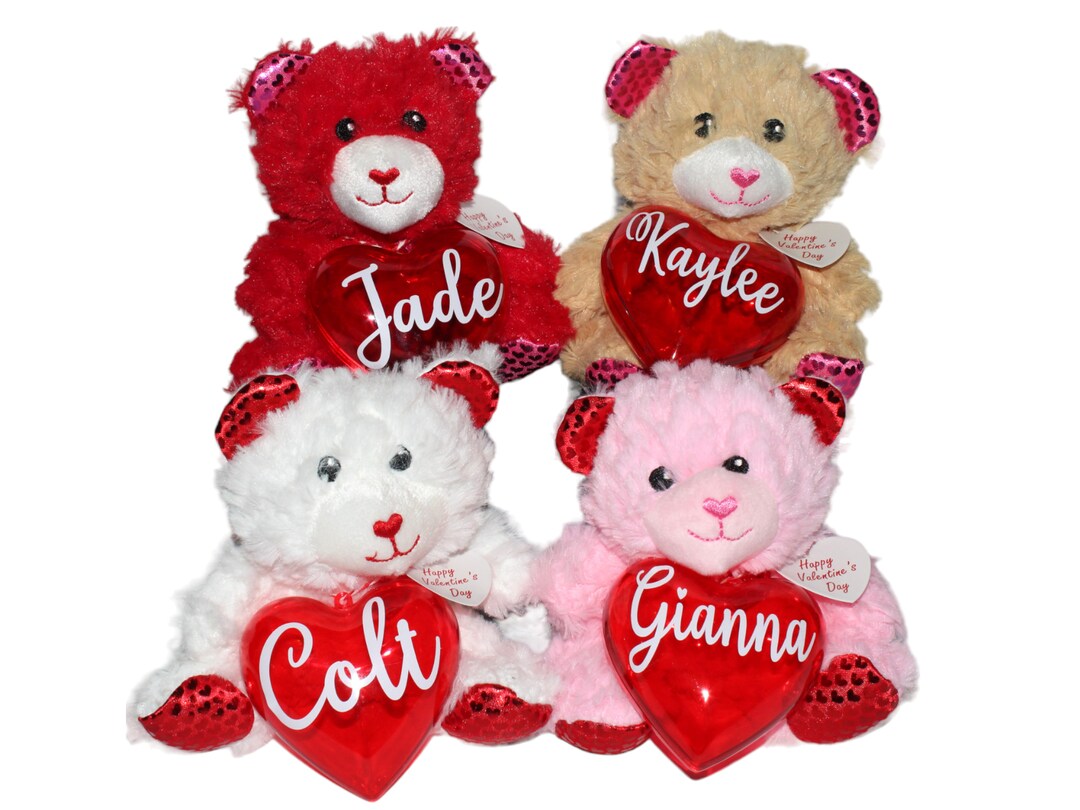 Personalized Valentine's Day Bear, Fillable Heart, Custom Valentines ...