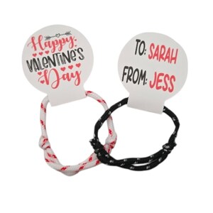 Valentine's Day Adjustable Elastic Friendship Bracelets With Gift Tags ...