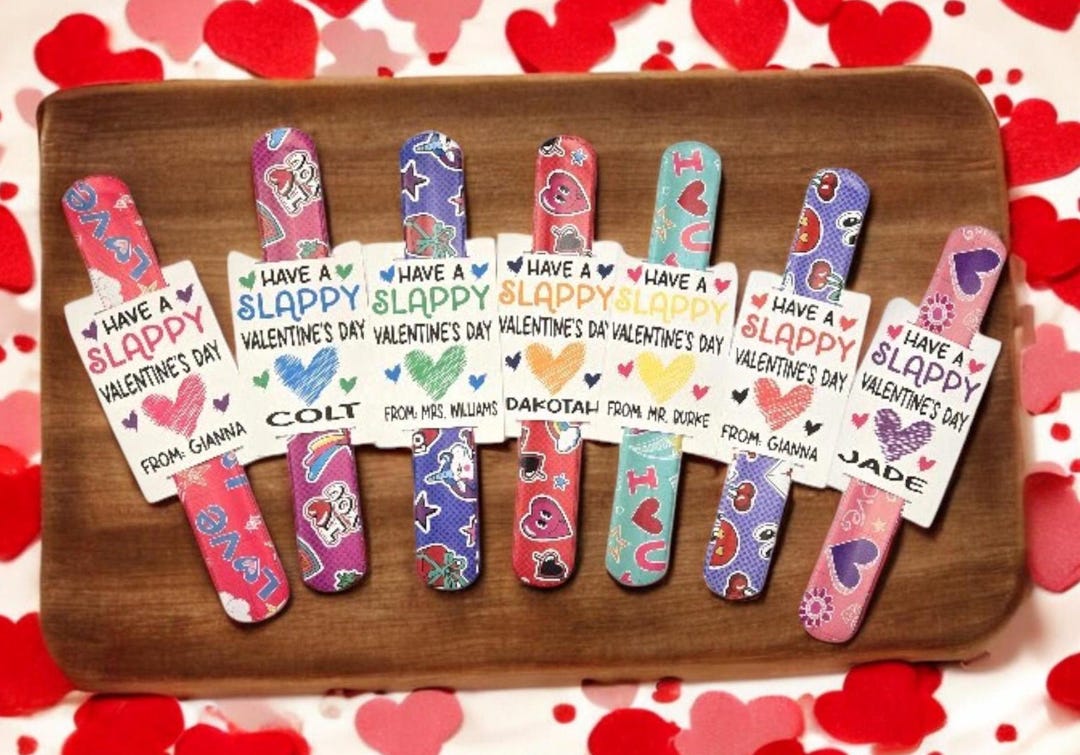 Personalized Valentine's Day Slap Bracelets With Gift Tags | Have a ...