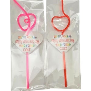 Personalized Valentine’s Day Crazy Straws - Custom Gift Tags - Perfect ...
