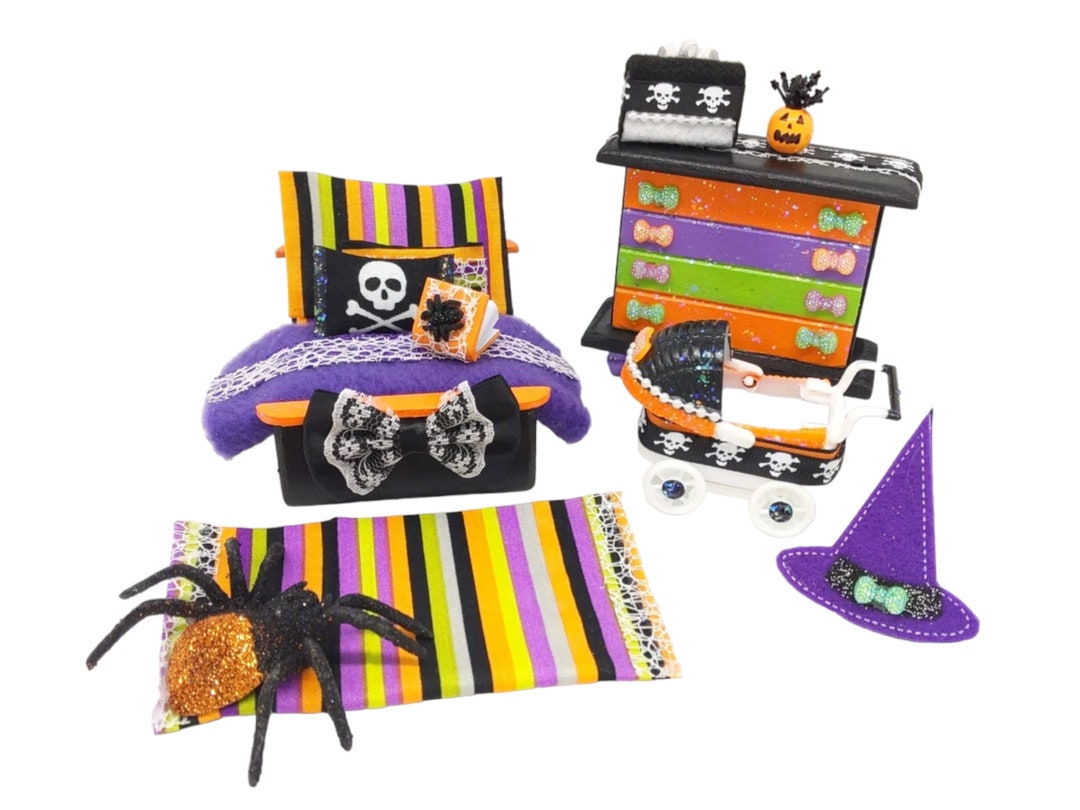 Halloween Dollhouse Furniture Set Spooky Miniatures Halloween