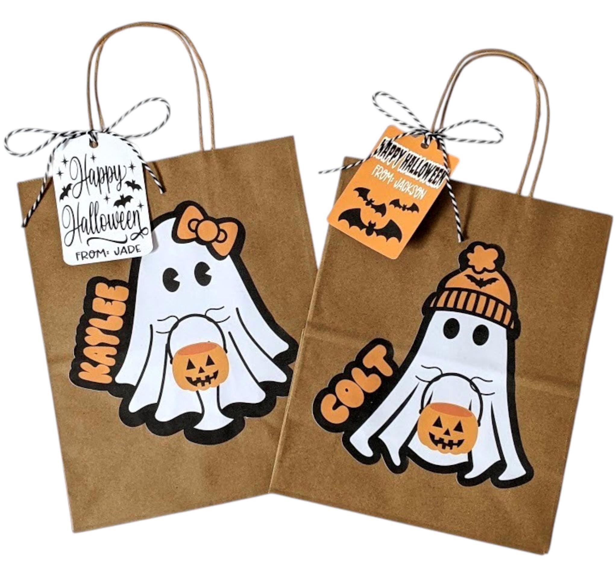 Halloween Personalized Gift Bags - Ghost Themed Gift Bags - Halloween ...