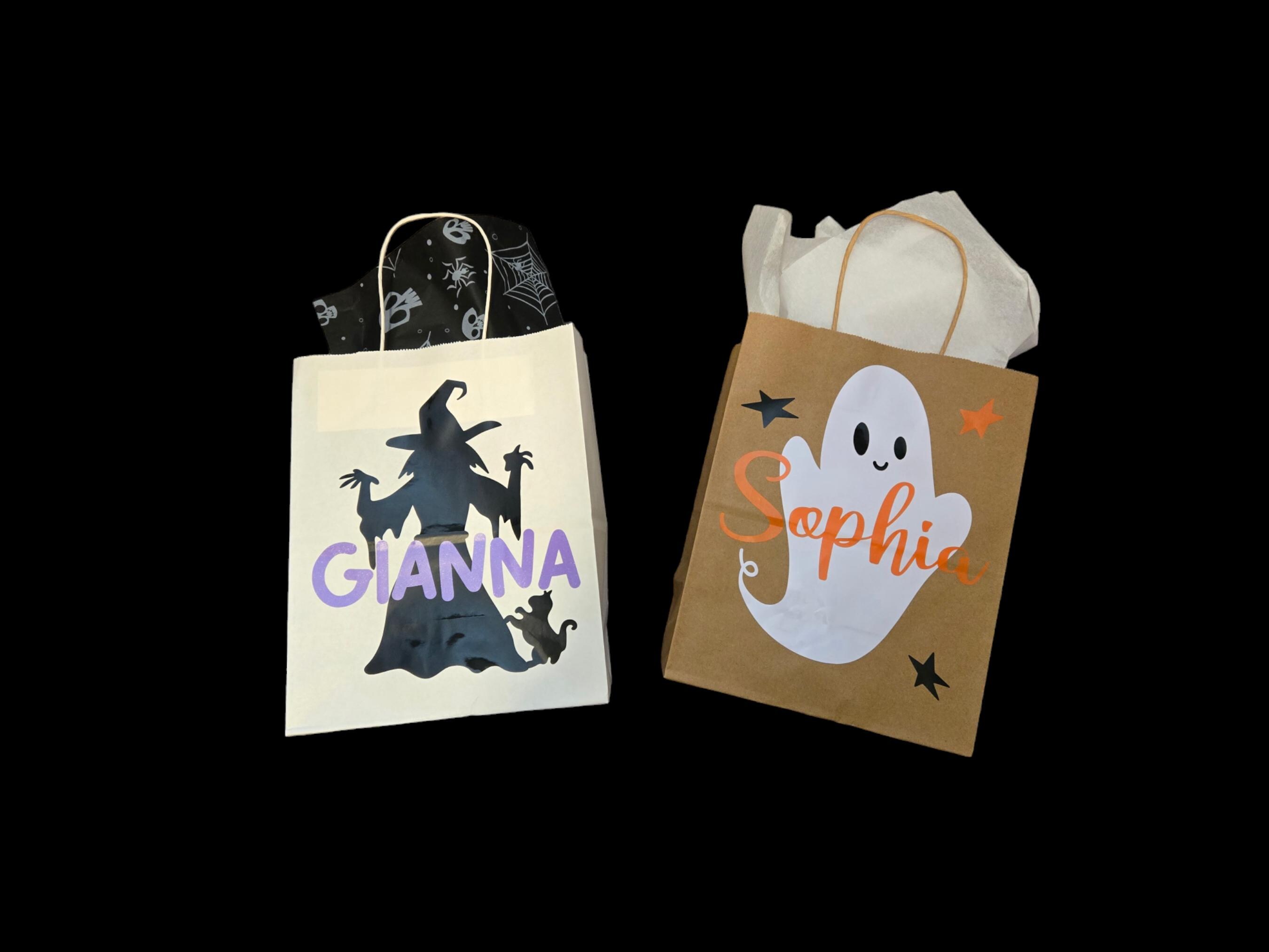 Halloween Personalized Gift Bags - 4 Spooky Designs - Ghosts - Witch ...