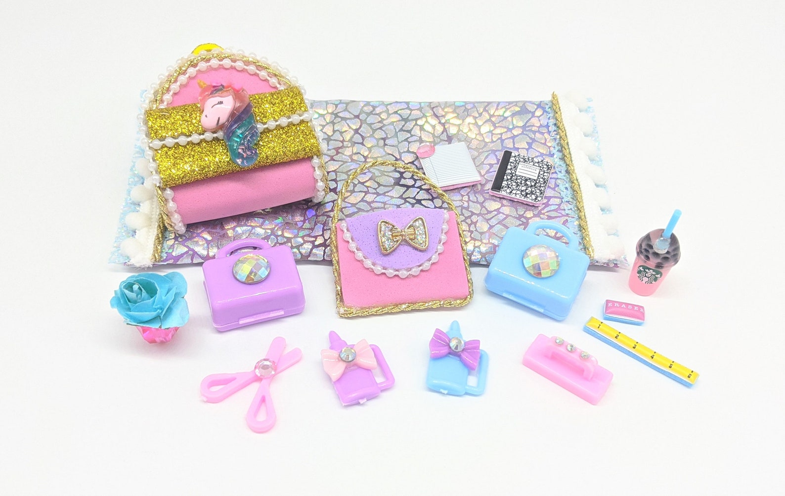 Kids Dollhouse Furniture School Play Set Doll School Set - Etsy