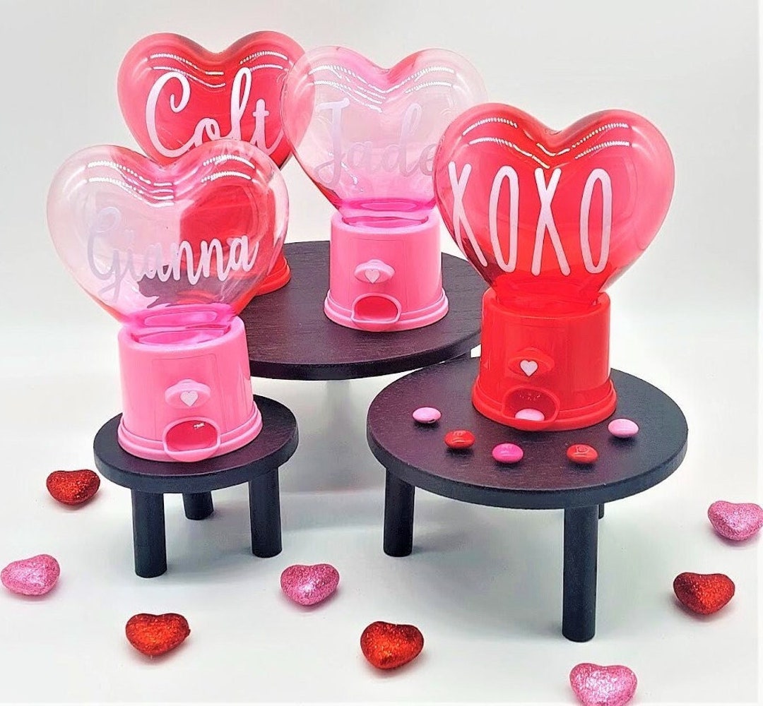 Personalized Valentine's Day, Candy Dispenser, Heart Shaped Gumball ...