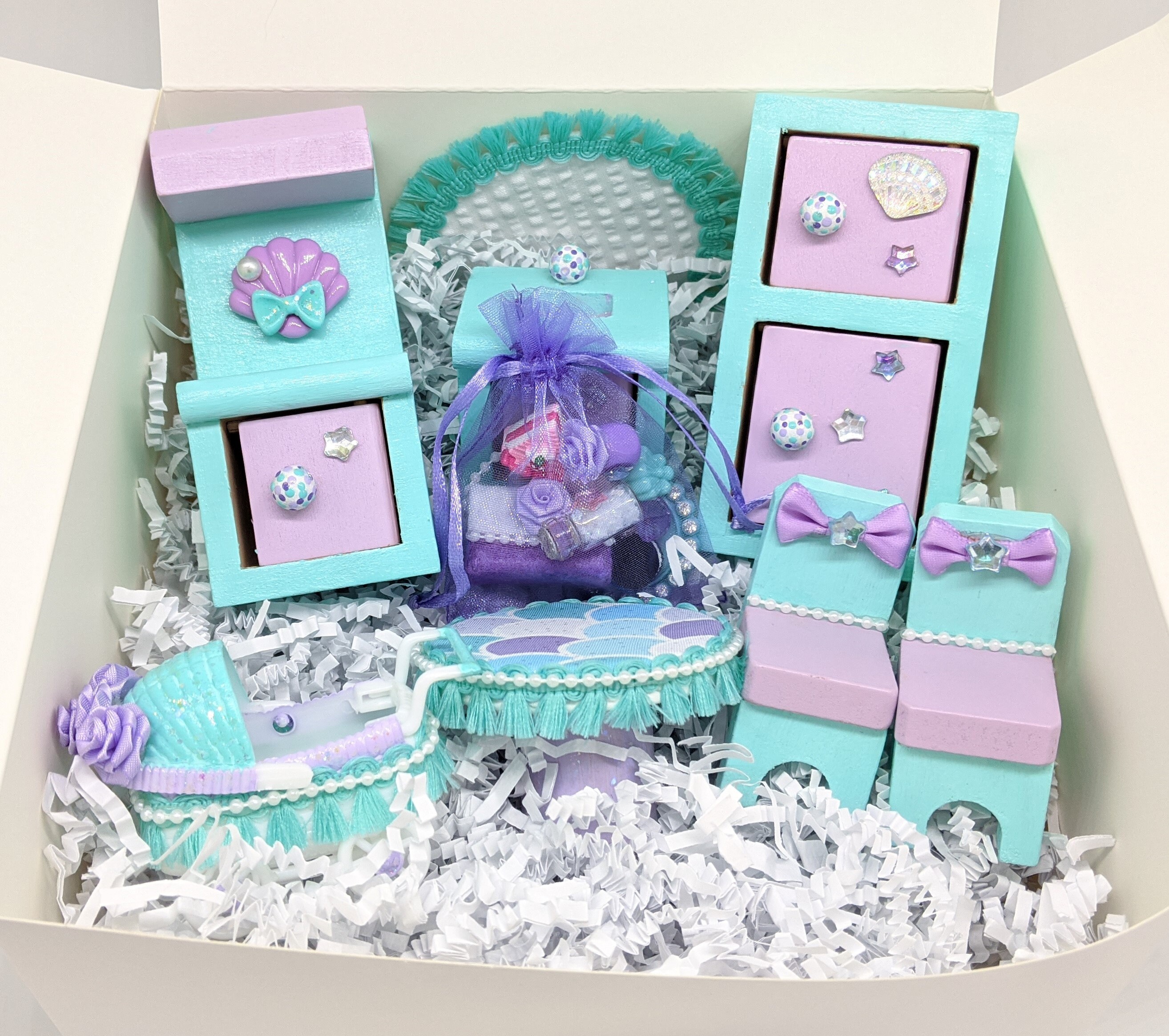 Dollhouse Mermaid Kitchen Set Mermaid Bed Doll Furniture - Etsy