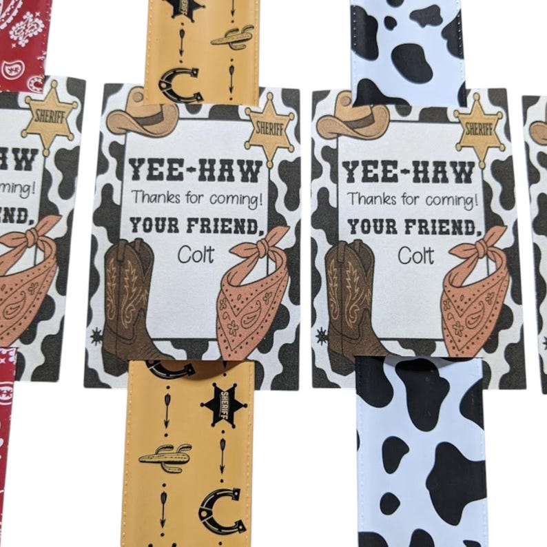 Cowboy Themed Party Favors – Western Slap Bracelets With “YEE-HAW” Gift ...
