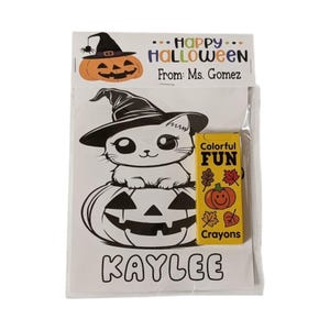 Personalized Halloween Coloring Gift Set: Kids Activity With Crayons ...