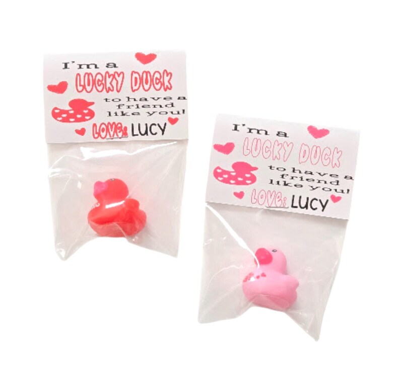 Valentine’s Day Rubber Ducks - Custom Gift Tags - Classroom Exchanges ...