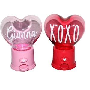 Personalized Valentine's Day, Candy Dispenser, Heart Shaped Gumball ...