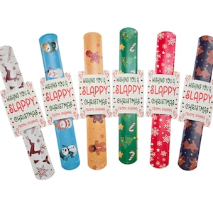 Personalized Christmas Themed Slap Bracelets for Kids, Slappy Christmas ...