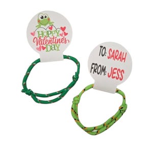 Valentine's Day Adjustable Elastic Friendship Bracelets With Gift Tags ...