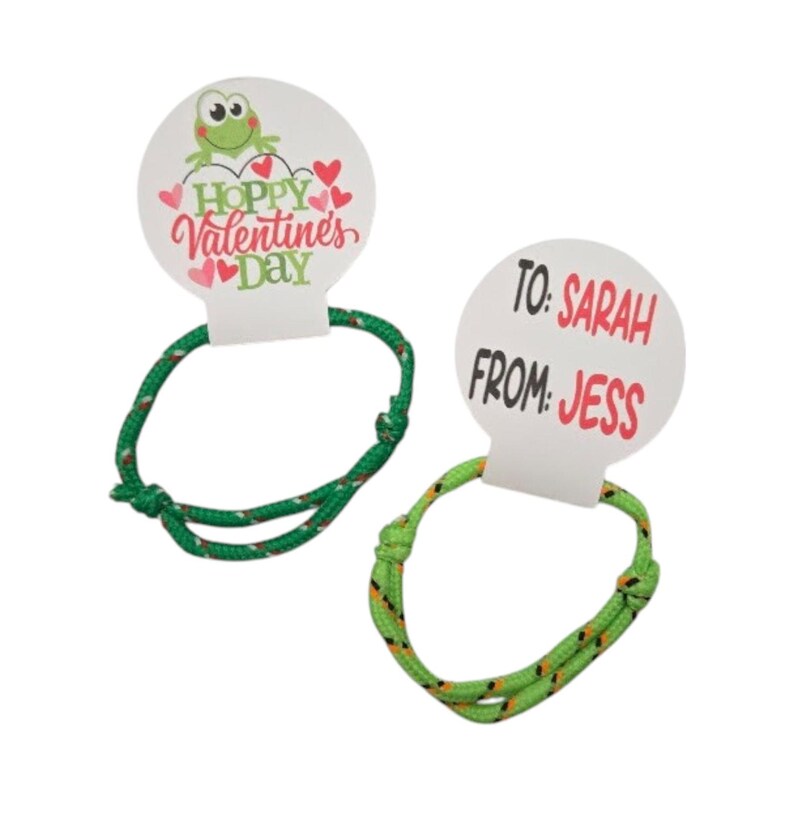 Valentine's Day Adjustable Elastic Friendship Bracelets With Gift Tags ...