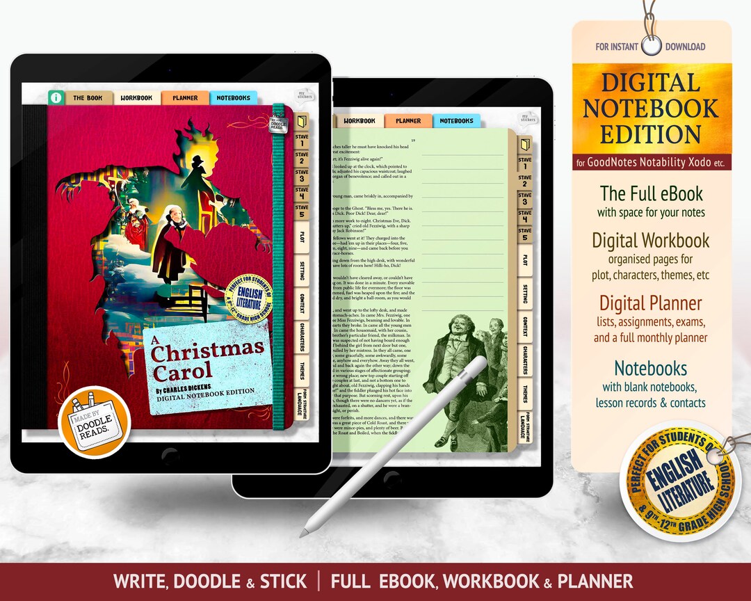 A Christmas Carol: Digital Notebook Edition - for Notability, Goodnotes ...