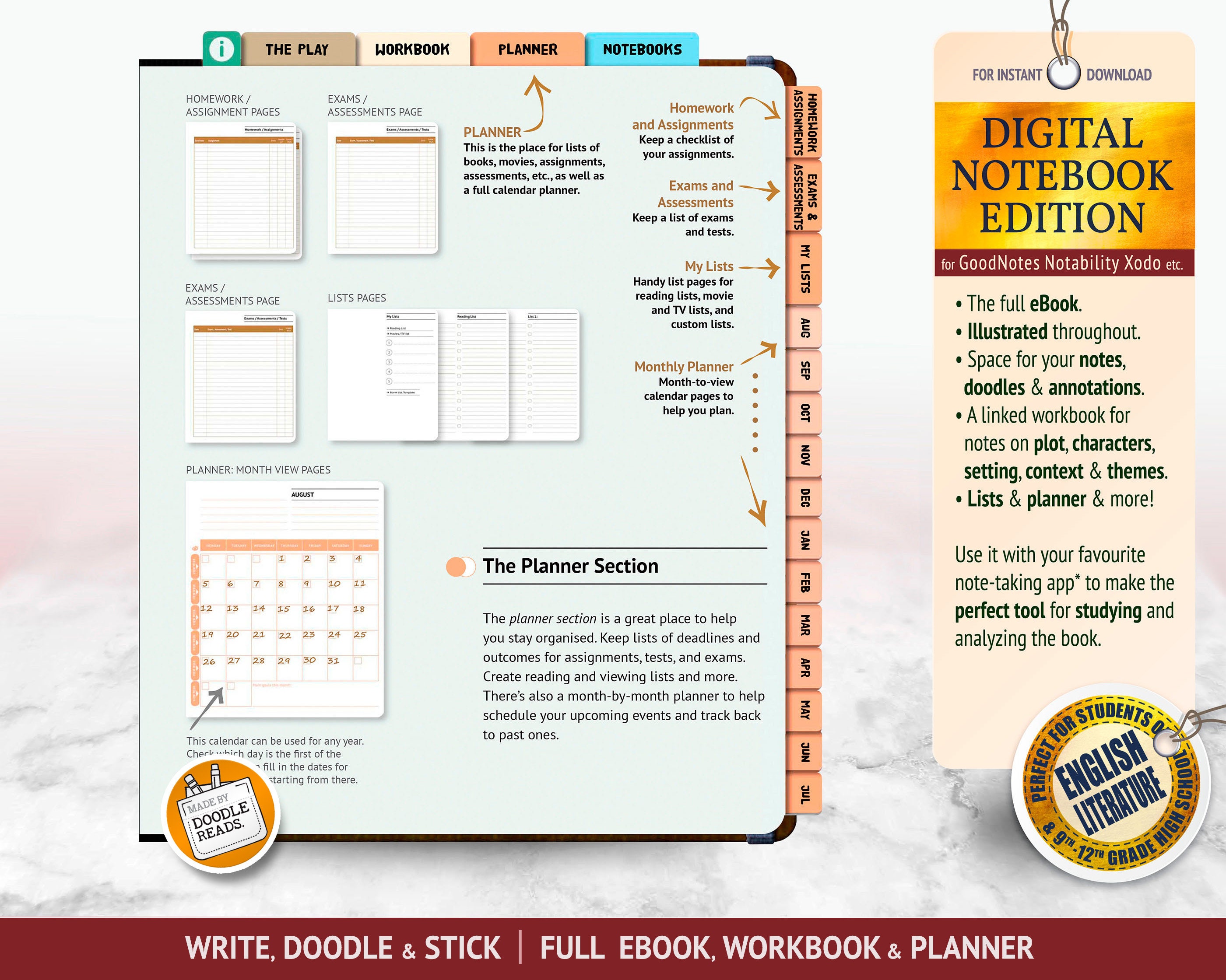 Romeo and Juliet: Digital Notebook Edition - for Notability, Goodnotes ...